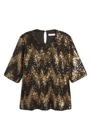 MASAI COPENHAGEN Madaila Chevron Sequin Top