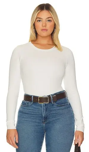 Good American Sculpting Crew Bodysuit - White001