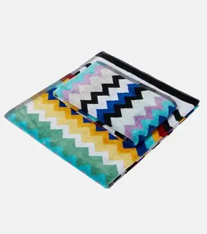Missoni Zig Zag Set Of 2 Cotton Terry Towels - Multicoloured