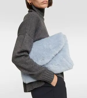 Max Mara Alpaca, Wool, And Silk Teddy Clutch