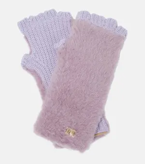 Max Mara Manny Fingerless Gloves - Purple