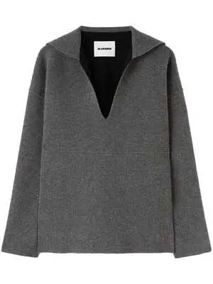 JIL SANDER Sailor Collar Knitted Top