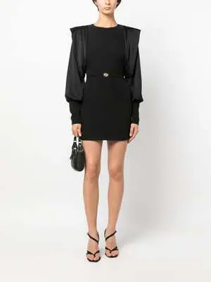 Just Cavalli Draped-sleeve Mini Dress