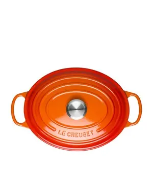 LE CREUSET Cast Iron Casserole Oval Dish - Orange