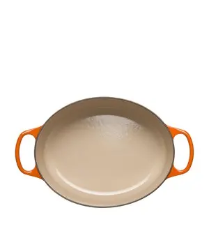 LE CREUSET Cast Iron Casserole Oval Dish - Orange