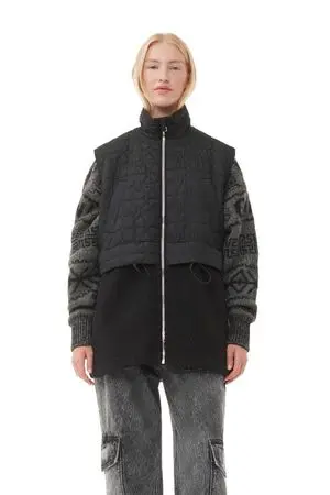 GANNI Ripstop Quilt Fleece Vest