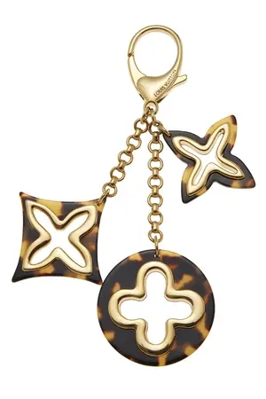 LOUIS VUITTON Tortoiseshell Insolence Bag Charm - Gold