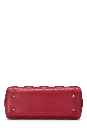 Dior Cannage Quilted Lambskin Lady - Red