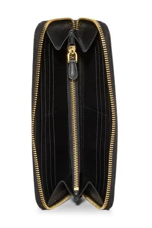 Prada Saffiano Zip Around Wallet