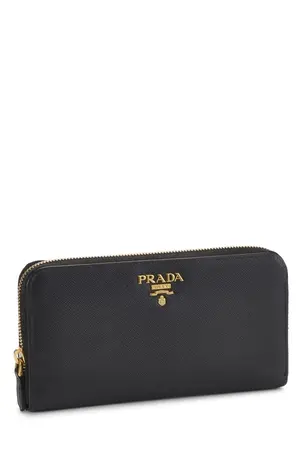 Prada Saffiano Zip Around Wallet