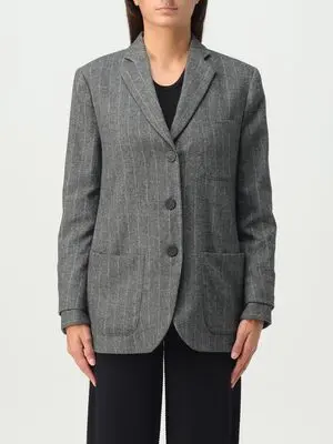 Emporio Armani Striped Single Breasted Jacket - Multicolor
