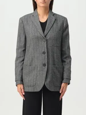 Emporio Armani Striped Single Breasted Jacket - Multicolor