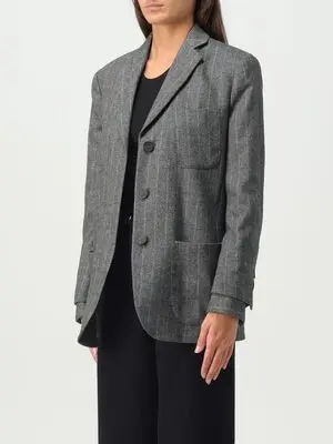 Emporio Armani Striped Single Breasted Jacket - Multicolor