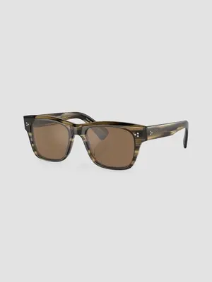 Oliver Spencer Birell 52mm Square Sunglasses - Olive