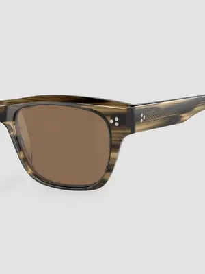 Oliver Spencer Birell 52mm Square Sunglasses - Olive