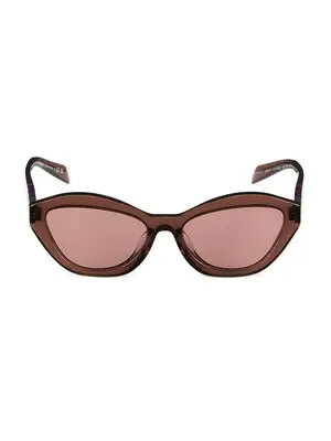 Prada 55mm Cat-eye Sunglasses Translucent Brown Taupe