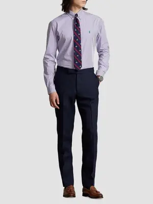 Polo Ralph Lauren Linen Crease-front Pants - Navy