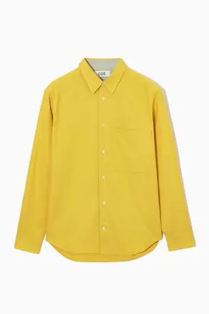 Cos Brushed-cotton Shirt Yellow