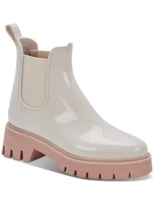 Dolce Vita Womens Patent Platform Rain Boots - White