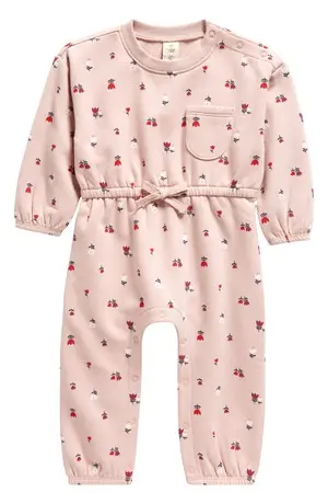TUCKER + TATE Tucker + Tate Print Fleece Romper Pink Puff Astrid Floral
