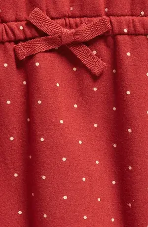 TUCKER + TATE Print Fleece Romper - Red Sun Mini Dots