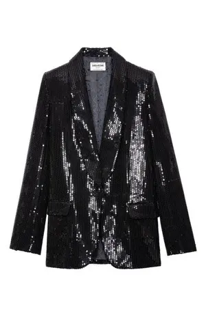 Zadig&Voltaire Vive Sequin Tuxedo Blazer - Noir