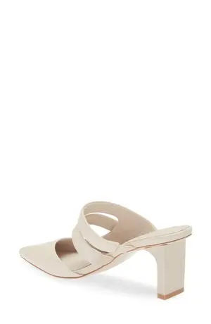 KOKO + PALENKI Century Pointed Toe Mule - Beige Leather