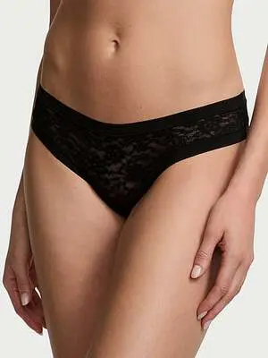 Victoria's Secret No-show Thong Panty - Black