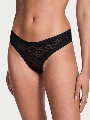 Victoria's Secret No-show Thong Panty - Black