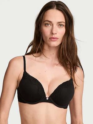 Victoria's Secret The T-shirt Bombshell Add-2-cups Smooth Push-up Bra - Black