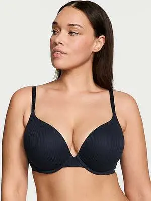 Victoria's Secret The T-shirt Bombshell Add-2-cups Cotton Logo Push-up Bra Blue
