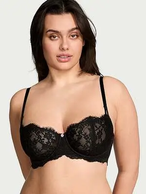 Victoria's Secret Dream Angels Wicked Unlined Lace Balconette Bra - Black
