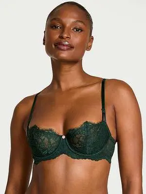 Victoria's Secret Dream Angels Wicked Unlined Lace Balconette Bra - Green