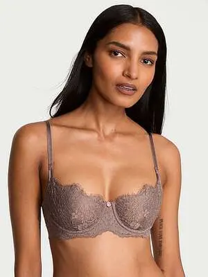 Victoria's Secret Dream Angels Wicked Unlined Lace Balconette Bra - Grey