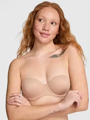 Pink Wear Everywhere Push-up Strapless Bra - Beige