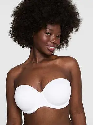 Pink Wear Everywhere Push-up Strapless Bra - White,ivory