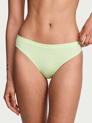 Victoria's Secret Seamless Sheer Rib Thong Panty Green