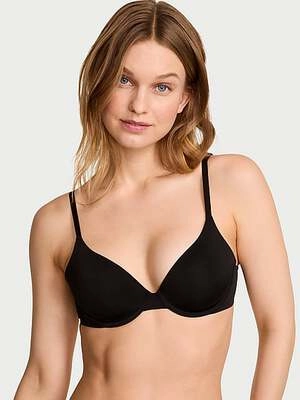 Victoria's Secret The T-shirt Cotton Exploded Logo Lightly Lined Full-coverage Bra Black