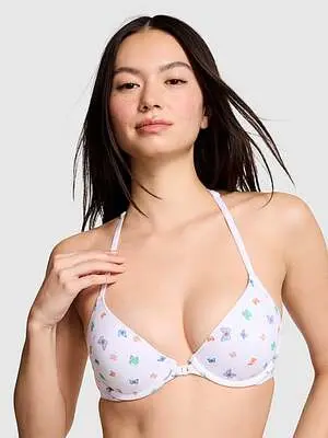 Pink Wear Everywhere Front-close Lightly Lined Full Coverage T-shirt Bra Print