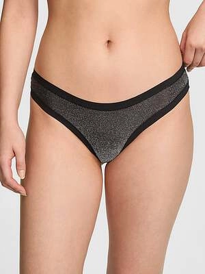 Pink No-show Thong Panty - Black