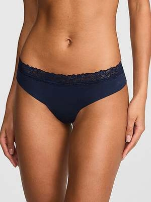 Pink No-show Thong Panty - Blue
