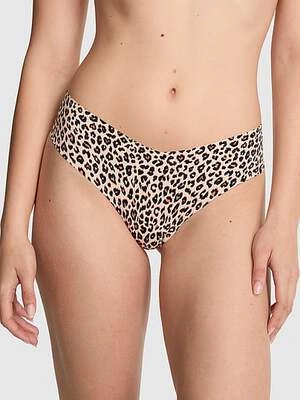 Pink No-show Thong Panty - Print