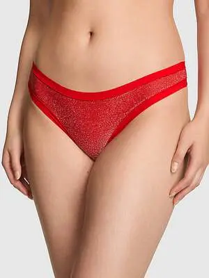 Pink No-show Thong Panty - Red