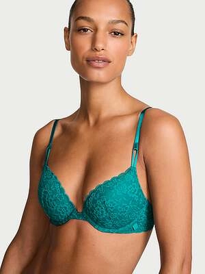 Victoria's Secret Sexy Tee Shimmer Lace Push-up Bra - Blue