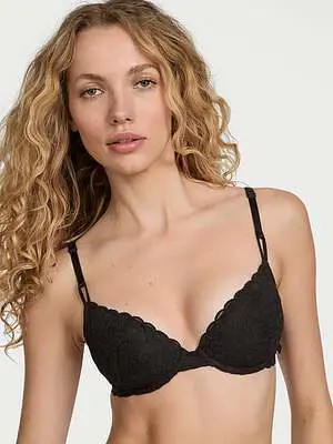 Victoria's Secret Sexy Tee Sheer Heritage Lightly Lined Demi Bra Black