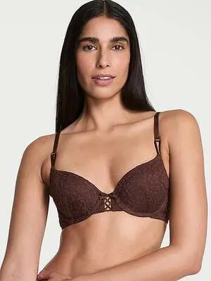 Victoria's Secret Sexy Tee Sheer Heritage Lightly Lined Demi Bra Brown