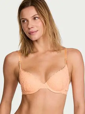 Victoria's Secret Sexy Tee Sheer Heritage Lightly Lined Demi Bra Orange
