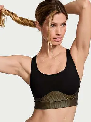 Victoria's Secret Vsx Player Shine Sports Bra - Black
