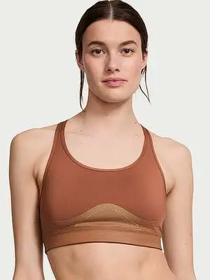Victoria's Secret Vsx Player Shine Sports Bra - Brown