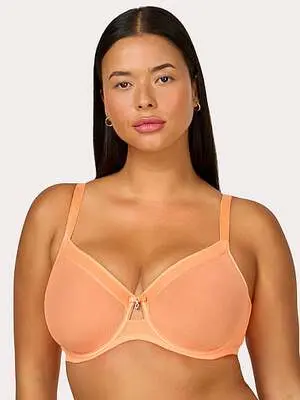 Victoria's Secret Curvy Couture Sheer Mesh Unlined Bra - Orange